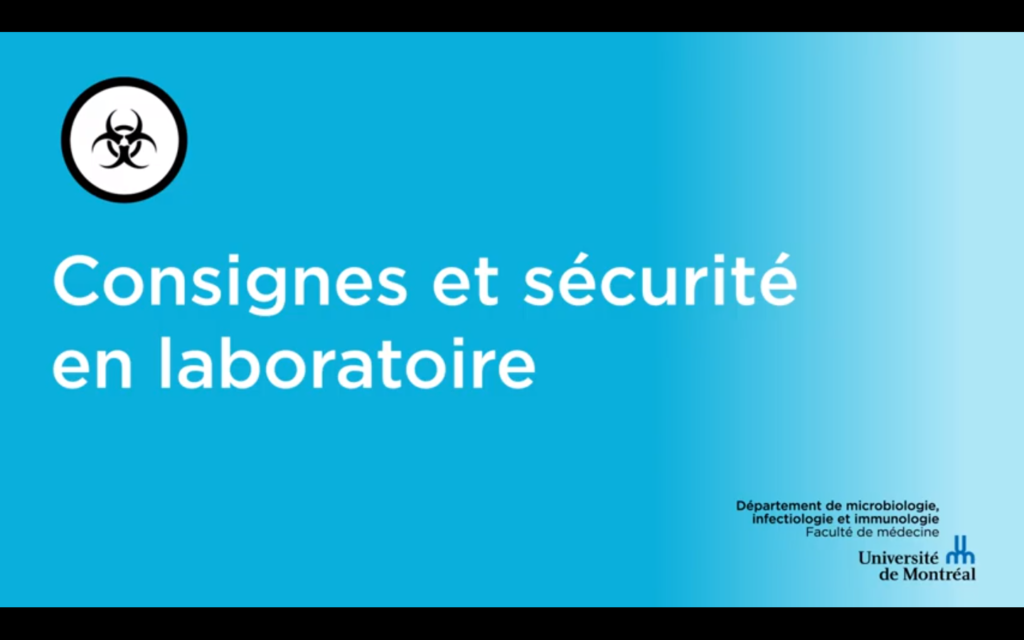 Consignes et sécurité en laboratoire - Département de microbiologie ...
